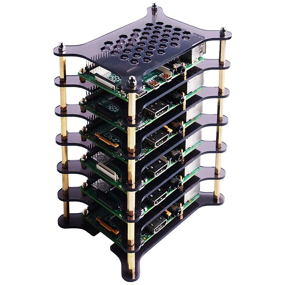 GeeekPi 6-Layers Cluster Case for Raspberry Pi, Pi Rack Case with Raspberry Pi Heatsinks ...
