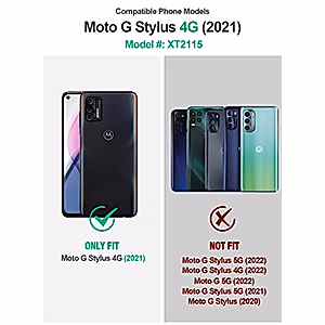 Poetic Guardian Series Case Designed for Motorola Moto G Stylus (2021), Full-Body Hybrid Shockproof Bumper Cover with Built-in-Screen Protector,Green/Clear