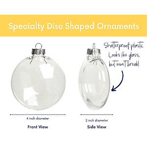 10th Wedding Anniversary Lighted Christmas Ornament with Timer, 10 Years as Mr & Mrs, Gift for Married Couple, Transparent Disc-Shaped with LED Fairy Lights, Battery Operated (10th Anniversary)