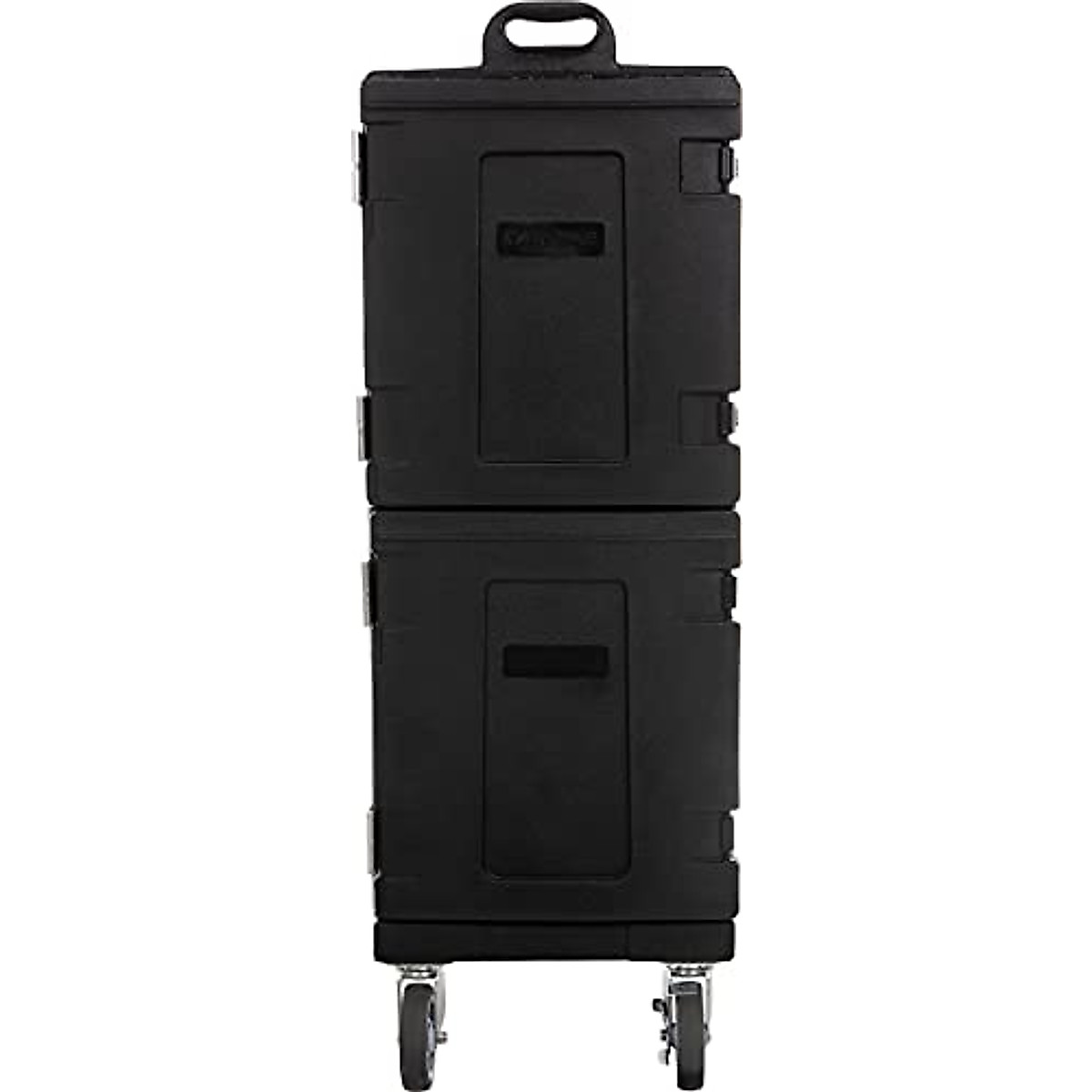 Carlisle FoodService Products Cateraide Plastic Insulated Dual Capacity Food Pan Carrier With Dolly, 10 Pan Capacity, 50 Inches, Black