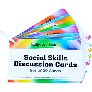 Really Good Stuff Social Skills Discussion Cards - Set of 20 Conversation Cards for Kids - Social Emotional Learning Activities for Understanding Social Rules and Developing Essential Social Skills