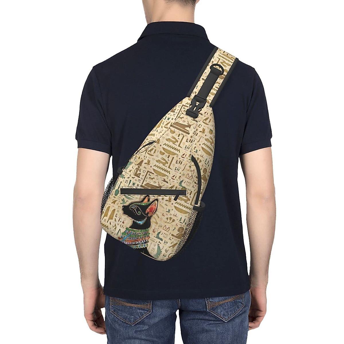 Ancient Egyptian Sling Bag Crossbody Chest Daypack Casual Backpack Egyptian Shoulder Bag Egyptian Decor