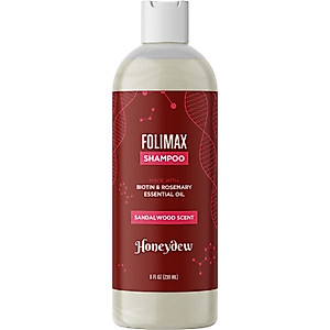 Folimax Biotin Shampoo for Thinning Hair - Thickening Shampoo with Biotin Zinc and Rosemary Oil for Hair Growth - Vegan Sulfate and Paraben Free Volumizing Shampoo for Fine Hair (Sandalwood Scent)