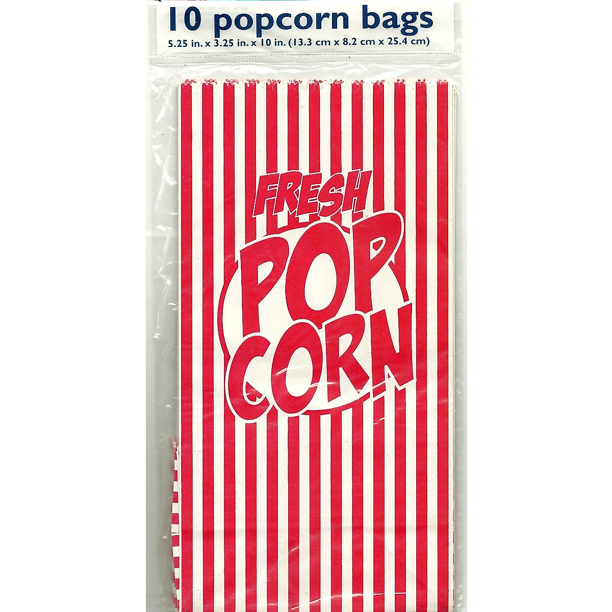 Popcorn Bags - Pack Of 10 - 5.25 in X 3.25 in X 10 in