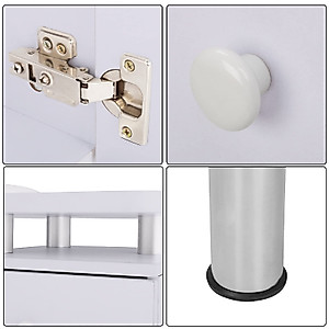 mefeir Manicure Table Nail Desk with Drawers Single Cabinet on Wheels & Arm Rest Cushion, Mobile Beauty Spa Salon Home Wooden Technician Workstation Nail Art Equipment