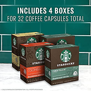 Starbucks by Nespresso Blonde & Medium Roast Variety Pack Coffee (32-count single serve capsules, compatible with Nespresso Vertuo Line System)