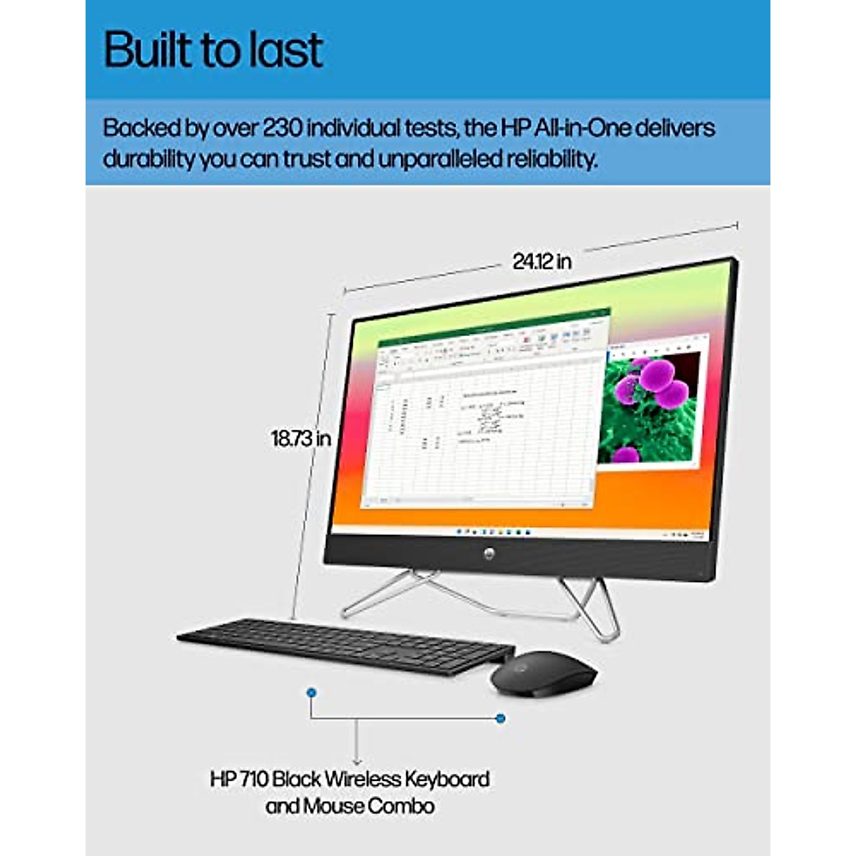 HP All-in-One Bundle PC, 27" Full HD Micro-Edge Touchscreen Display, 12thGeneration Intel Core i5 Processor, Intel Iris Xe Graphics, 12 GB SDRAM, 512 GB SSD, Windows11 Home OS, Wi-Fi (27-cb1170, 2022)