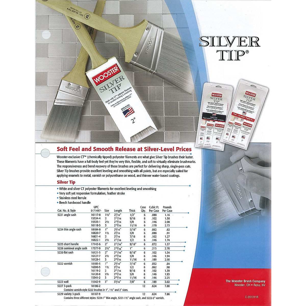 Wooster Brush 5229 Silver Tip Variety 3 Pack