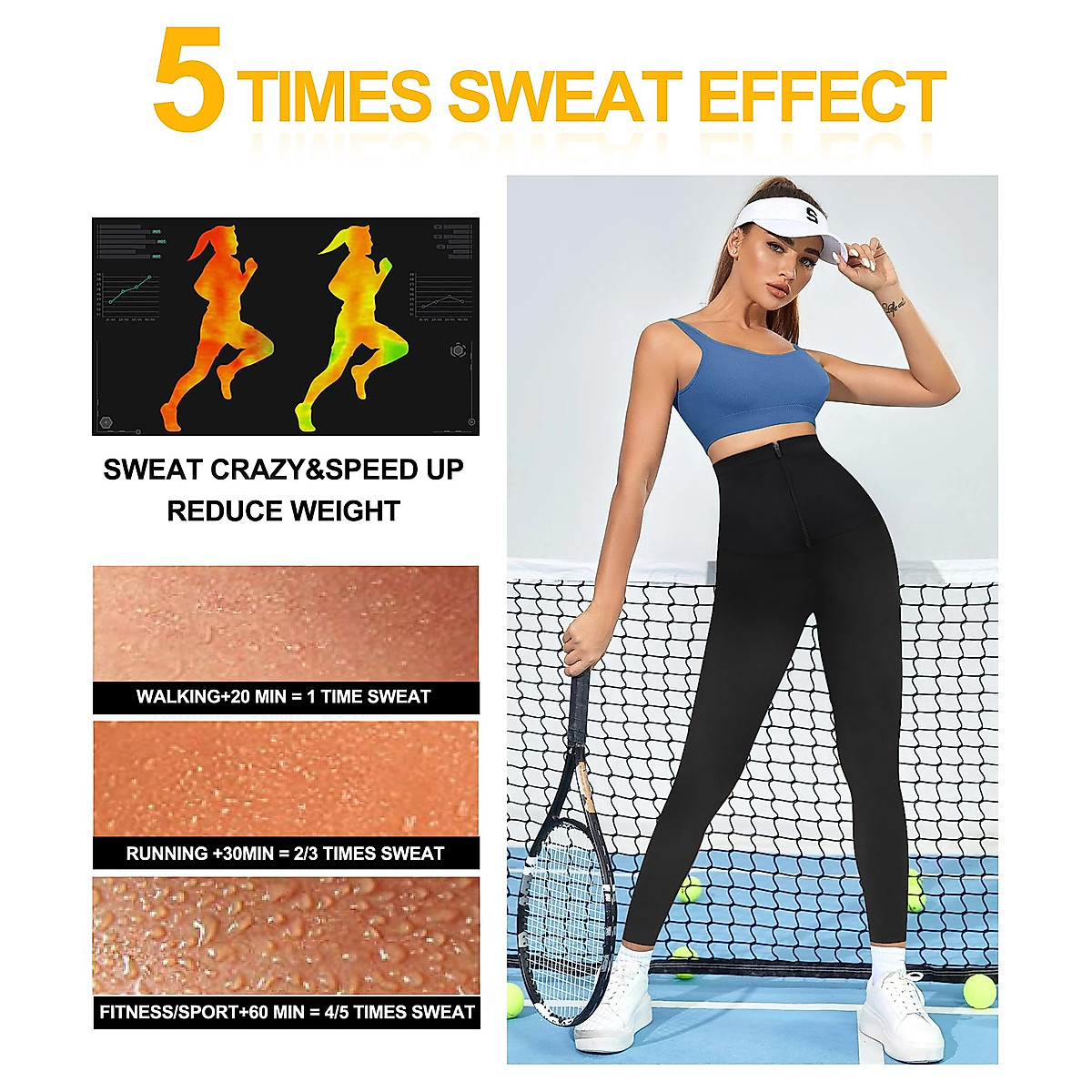 SCARBORO Sauna Sweat Pants for Women High Waist Compression Slimming Weights Thermo Legging Workout Body Shaper Sauna Suit