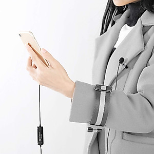 Sevenoak by-DM1 MFI Lightning Connected Lavalier Microphone for iPhone Lapel Clip-on Mic for iOS 20-Foot Cable - Mic for iPhone Smartphone for YouTube Video Vlog Podcast Micro Film