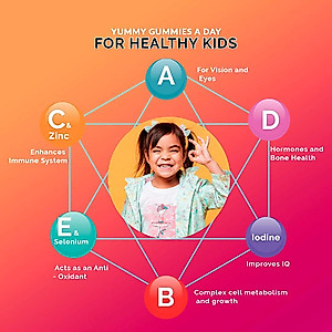Organic Touch British Life Sciences Happi Kidz Multivitamin Gummies for Kids (60 Gummy Bears) with Vitamins and Minerals for Growth and Immunity, Orange & Strawberry Flavour