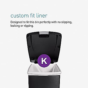 simplehuman 40 Liter / 10.6 Gallon Slim Kitchen Step Trash Can With Secure Slide Lock, White Plastic