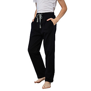 HiddenValor Boys Knit Soft Cotton Pajama Lounge Pants with Pockets (Black, Large)