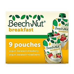 Beech-Nut Stage 4 Breakfast Baby Food Pouches Variety Pack (9 count, 3.5 oz pouches)