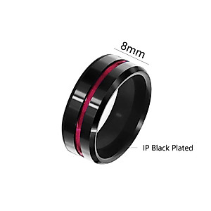 MASHAN Couple Rings Matching Rings His Her Ring Red CZ Women's Wedding Ring Sets Titanium Wedding Band