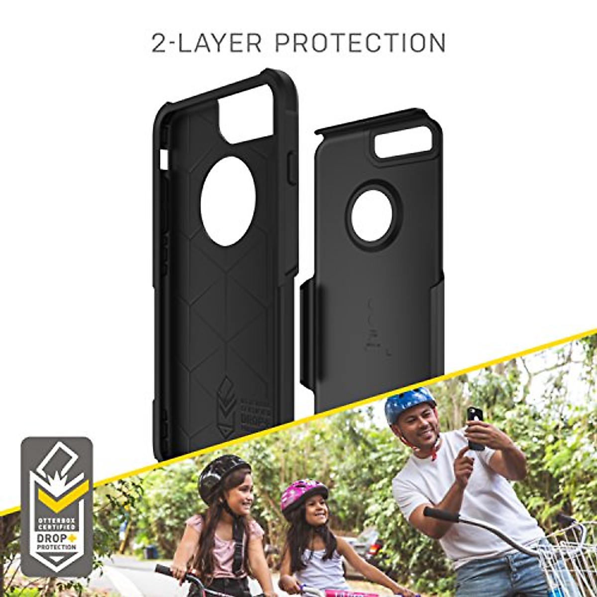 OtterBox iPhone 8 PLUS & iPhone 7 PLUS (ONLY) Commuter Series Case - BLACK, slim & tough, pocket-friendly, with port protection