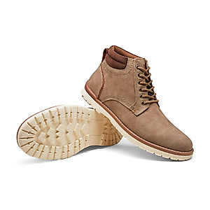 Vostey Men's Boots Casual Hiking Boots Winter Boots for Men Water-Resistant Chukka Boots (BMY673 Khaki Size 15)