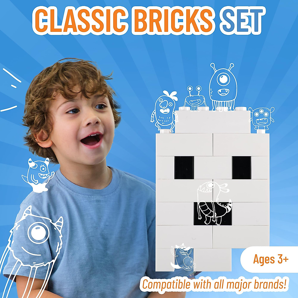 Strictly Briks Compatible with Lego Toy Building Block, Halloween Ghost Bricks, 15 Trick or Treat Goody Bags, 18 Pieces per Pack, 100% Compatible with All Major Brands, for Kids Ages 4+