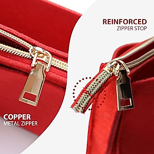 OMYSTYLE Red Purse Organizer Insert for Handbags, Felt Bag Organizer for Tote & Purse, Tote Bag Organizer Insert with 5 Sizes, Compatible with Neverful Speedy and More