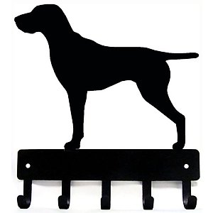The Metal Peddler GSP German Shorthaired Pointer Key Holder Dog Leash Hanger for Wall - Large 9 inch Wide - Made in USA; Gift for Dog Lovers