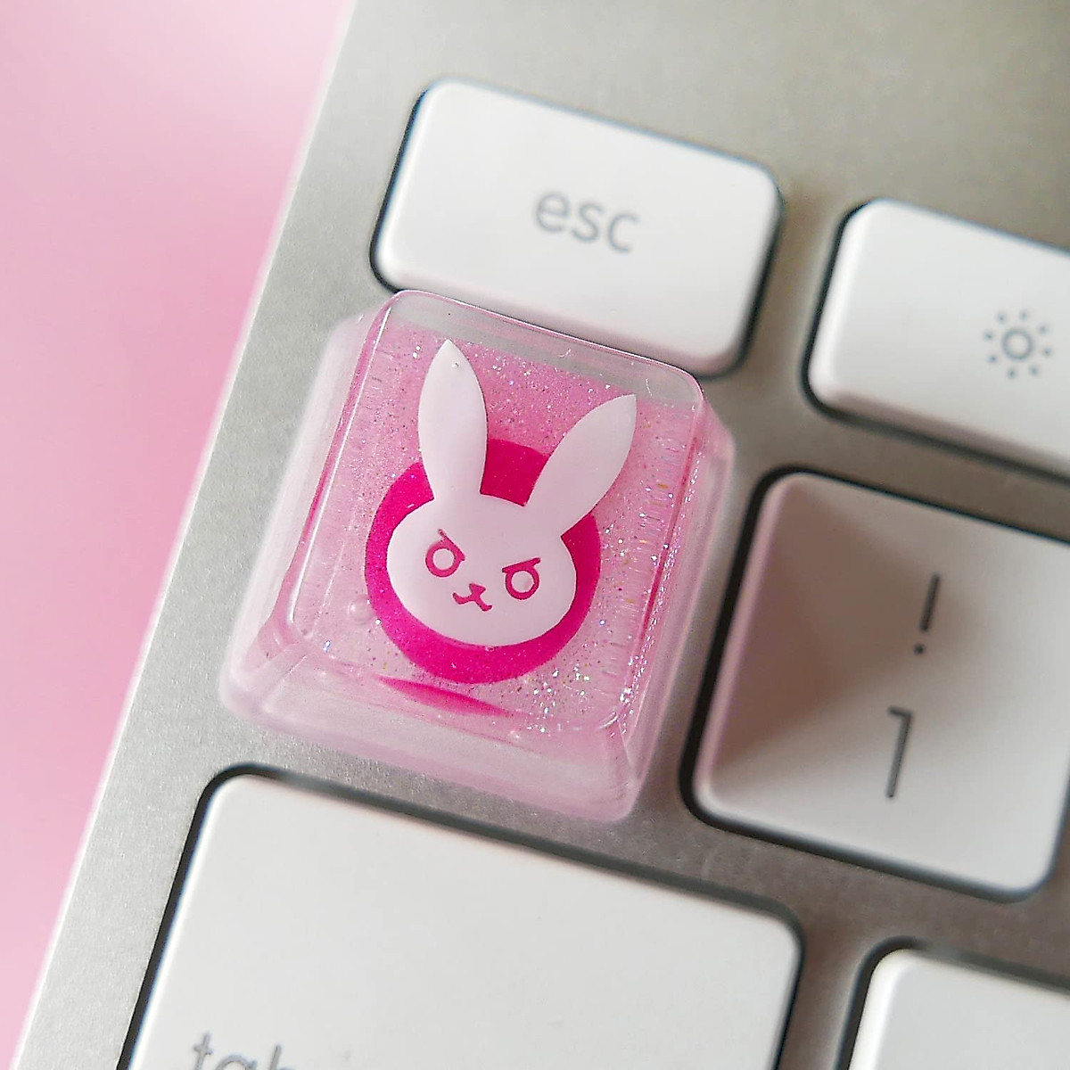 Gaming Keycaps DVA Pink Custom Overwatch Resin Keycaps for Cherry MX Swtiches (OEM R4) (Pink)
