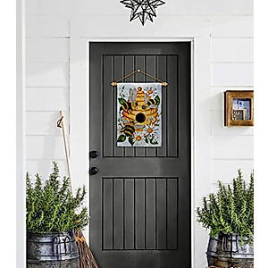 Ornament Collection My Bee Garden Flag Set Wood Dowel Friends Butterfly Ladybugs Dragonfly Springtime Insect Natural Wildlife House Decoration Banner Small Yard Gift Double-Sided, Made in USA