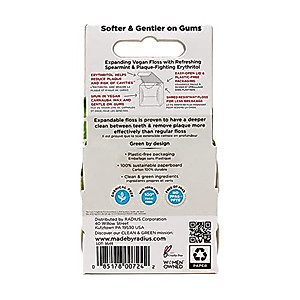 RADIUS Vanilla Mint Dental Floss 55 Yards Vegan & Non-Toxic Oral Care Boost & Designed to Help Fight Plaque - Pack of 2