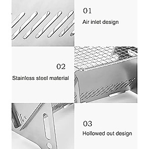 TTSITG Portable Grill, Folding Barbecue Charcoal Grill, 1-2 People Lightweight Barbecue Grill Tools with Storage Bag Outdoor Tabletop Grill for Outdoor Cooking, Camping, Hiking, Picnics