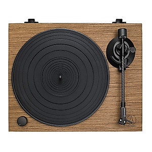 Audio-Technica AT-LPW40WN Fully Manual Belt-Drive Turntable, 2 Speeds, Dynamic Anti-Skate Control, Carbon-Fiber Tonearm Walnut