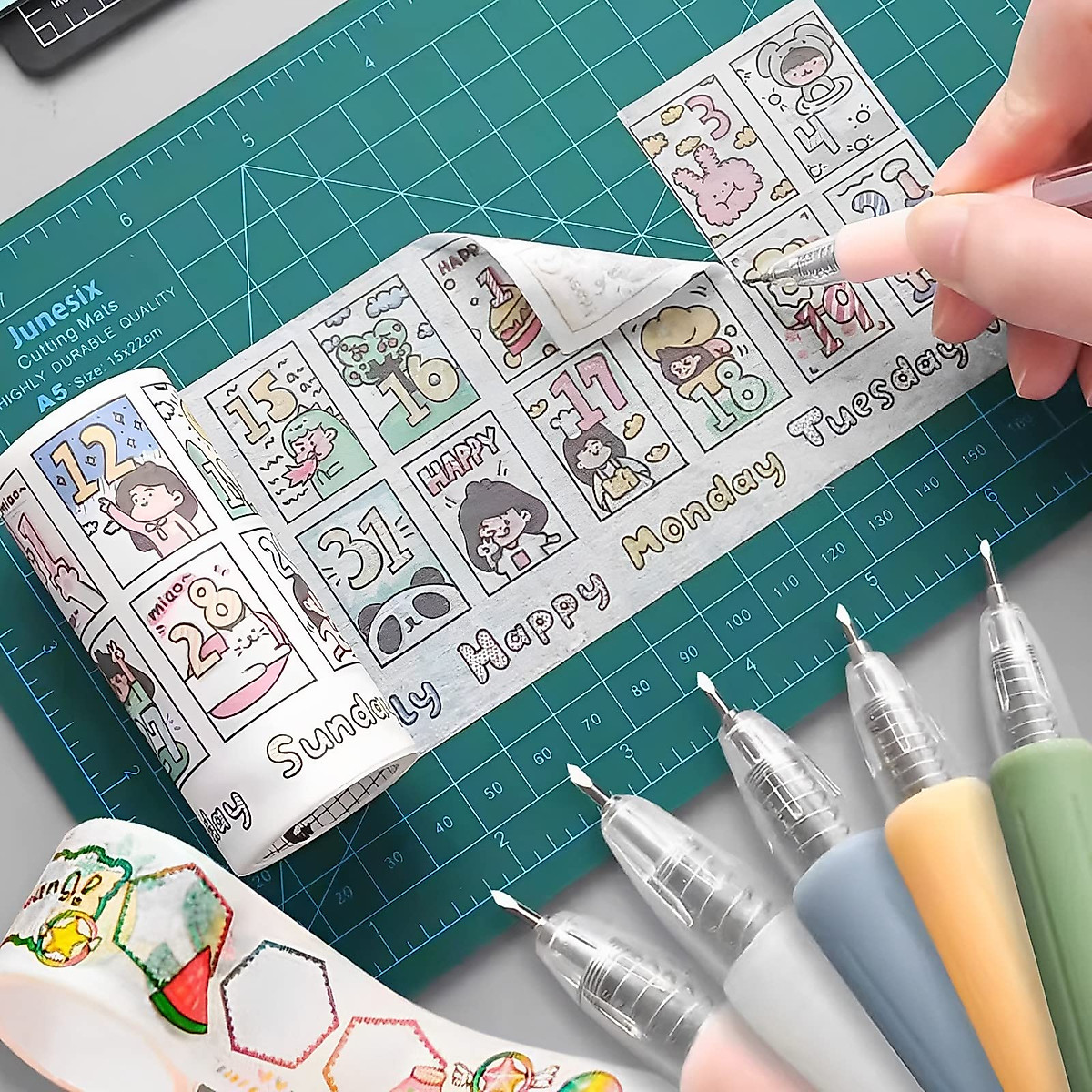 Cualfec 4 Pcs Paper Cutter Pen Craft Cutting Knife Pen Fine Art Utility Carving Tools for DIY Scrapbooking and Paper Crafting