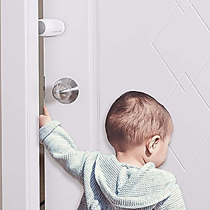 EUDEMON (4 Pack,White) Adjustable Door Guard Door Stop, Finger Pinch Guard,Revolving Door Stopper for Child Proofing, Pet Door Stopper,Easy to Install and Use Adhesive, no Tools Need