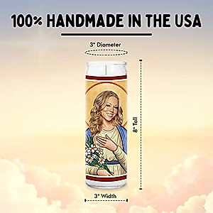 Celebrity Prayer Candle - Funny Saint Candle - 8 inch Glass Prayer Votive - 100% Handmade in USA - Novelty Celebrity Gift