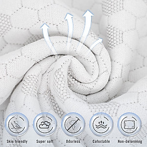 HIMOON Shredded Memory Foam Pillows, Medium Firm King Size Pillows 2 Pack,Couples Bed Pillows for Side Back Stomach Sleepers Set of 2