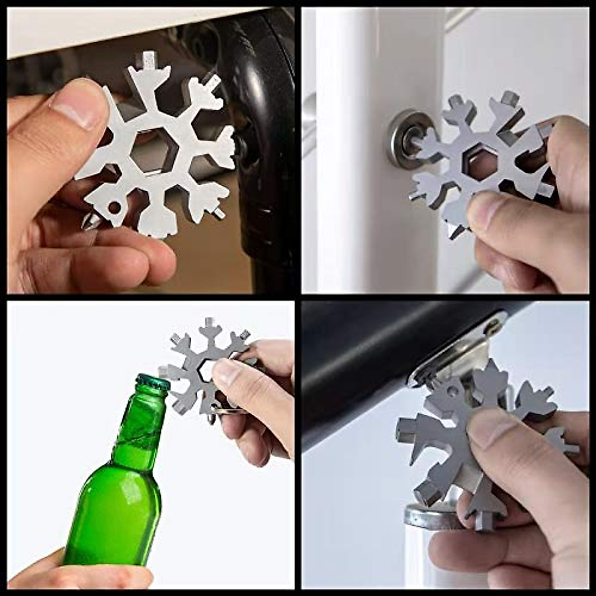 18 in 1 Snowflake Multi Tool, Stocking Stuffers for Men, Christmas Gifts for Dad Husband Boyfriend, Birthday Gift Ideas for Men, Stainless Steel Tool Wrench, Screwdriver Kit with Premium Keychain