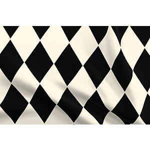 Spoonflower Fabric - Diamonds Cosmic Latte Black Large Cream Geometric Squares White Printed on Petal Signature Cotton Fabric Fat Quarter - Sewing Quilting Apparel Crafts Decor