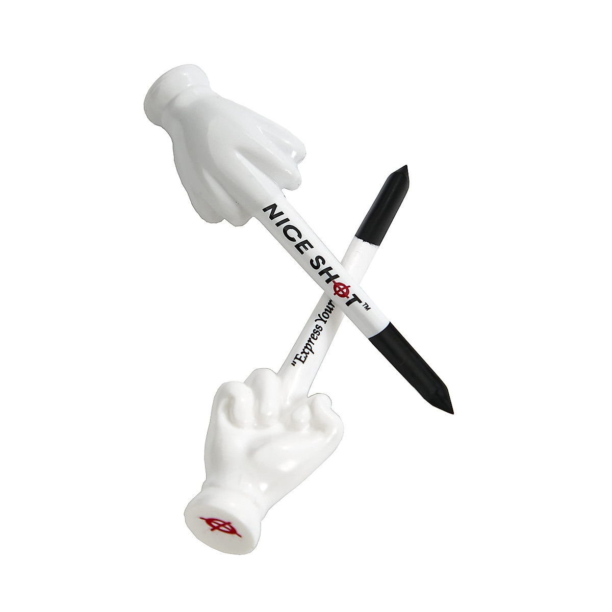 Nice Shot Bundle The Bird Men's Right Hand Cadet Medium White Cabretta Leather Golf Glove Patented Design Golf Tees - Express Yourself - 3 1/4 Inch Golf Tees - 12 Pack