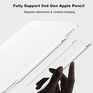 iMieet iPad Air 11 Inch Case 2024 /iPad Air 5/4 Case 2022/2020 10.9 Inch - iPad Air 6th/5th/4th Generation Case Slim Cover with Translucent Frosted Hard Back [Support Touch ID] (White)