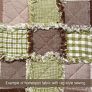 Sage Green 5 Mini Buffalo Plaid Homespun Cotton Fabric by JCS - Sold by The Yard