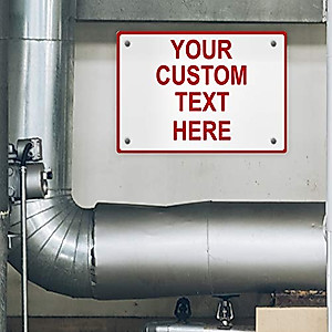 Aluminum Weatherproof Metal Sign Multiple Sizes Custom Personalized Text Here White Red Danger Horizontal Street Signs 10x7Inches