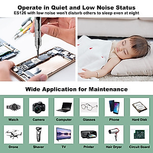 SEQURE ES126 Electric Screwdriver Portable Cordless Screwdriver Set with 25 Magnetic Bits, OLED & LED, Motion Control, 4 Gears Torque Rechargeable Electronic Repair Tool Set for PC Watch Camera