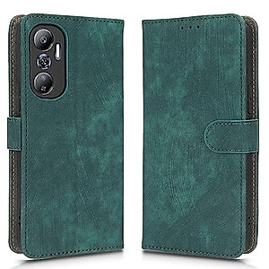 Case Compatible with Infinix X6826B X6826C,Leather Case with Card Slot.Wallet Design,RFID Protection.Standable Flip Case Green