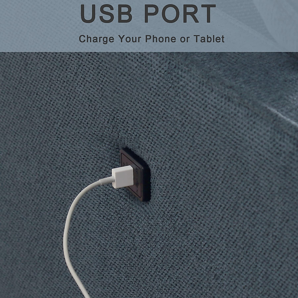 Plococo Mid-Century Modern 3 Seat Sofa Couch, The Ultimate Comfort Experience Loveseat with Thick Cushions,Waterproof Fabric,and USB Port,Blue