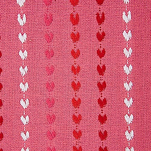 DII Valentine's Day Collection Kitchen, Dishtowel/Dishcloth Set, Hearts Dobby Stripe, 6 Piece
