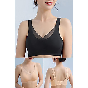Sendyou SY17 Pockets Bra with Big Open for Mastectomy Prosthesis Inserts Breast Forms Bra Pads Artificial Boobs Black