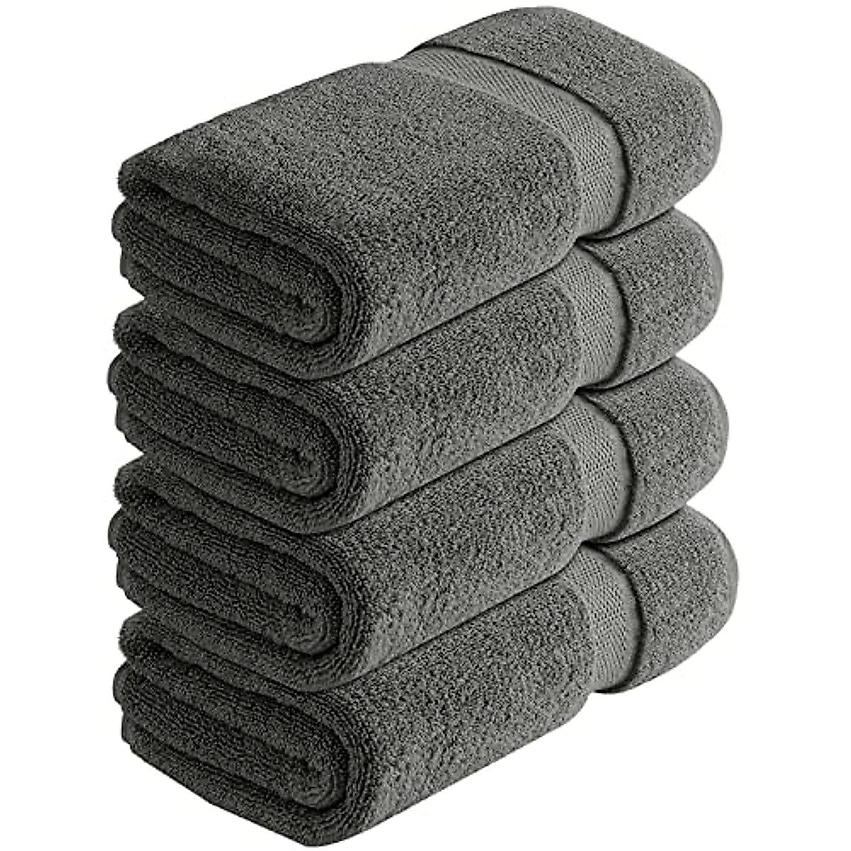 Oakias Grey Bath Towels – 4 Pack – 27 x 54 Inches – Highly Absorbent, 600 GSM Fluffy & Soft Luxury Bath Sheets