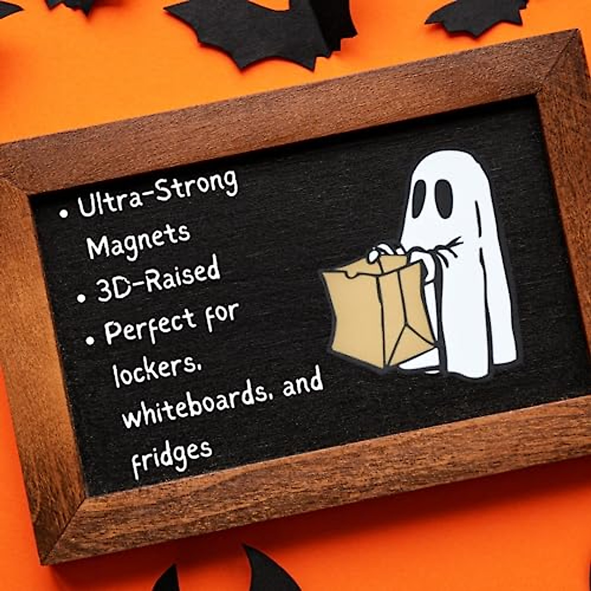 Halloween Decorative Fridge Magnets | Perfect Spooky Halloween Party Decorations | Made in USA (Ghost Trick or Treat)