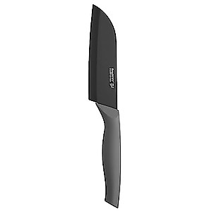 Berghoff Essentials Non-stick Santoku Knife 6", Multifunctional, Ergonomically Designed Soft-grip Handle, Grey