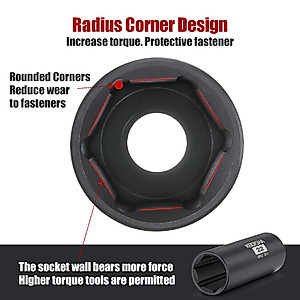 KBOISHA 1/2" Master Drive Impact Socket Set,65-Piece 6 Point Socket Set Standard SAE and Metric Sizes CR-V Steel Sockets with Adapters & Ratchet Handle