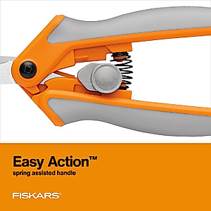 Fiskars 190500 RazorEdge Micro-Tip Easy Action Shears, 5 Inch, Orange and Gray
