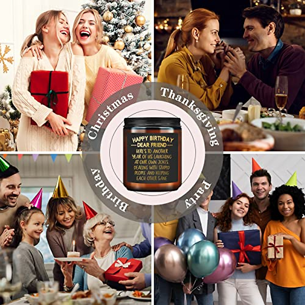 Maybeone Birthday Gifts for Best Friends - Happy Birthday Dear Friend - Lavender Scented Candle Gifts for Women Friend - Friendship Gifts for Her, Him, Besties, BFF, Soul Sister